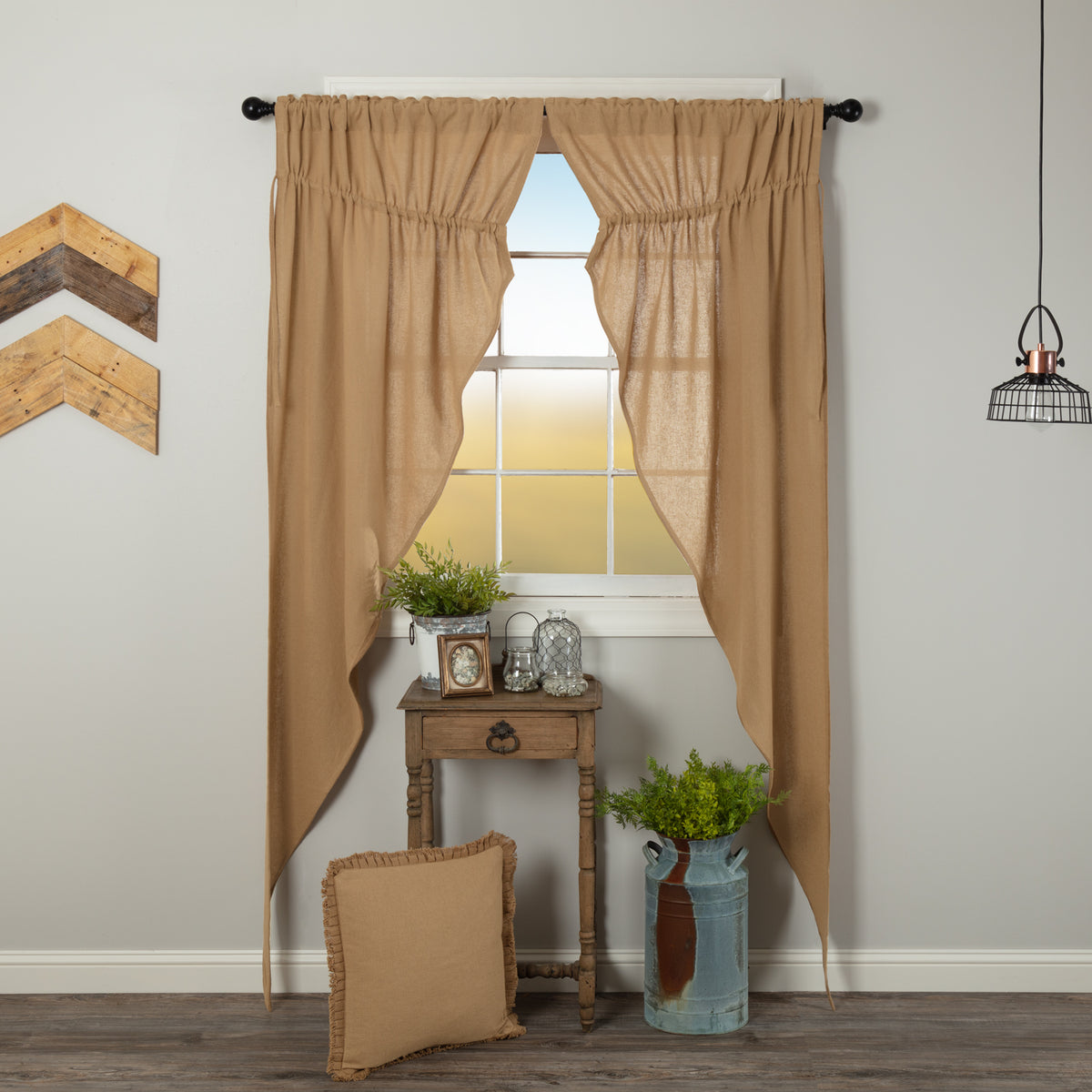 Burlap Natural Prairie Long Panel Set of 2 84x36x18 – VHC Brands Home Decor