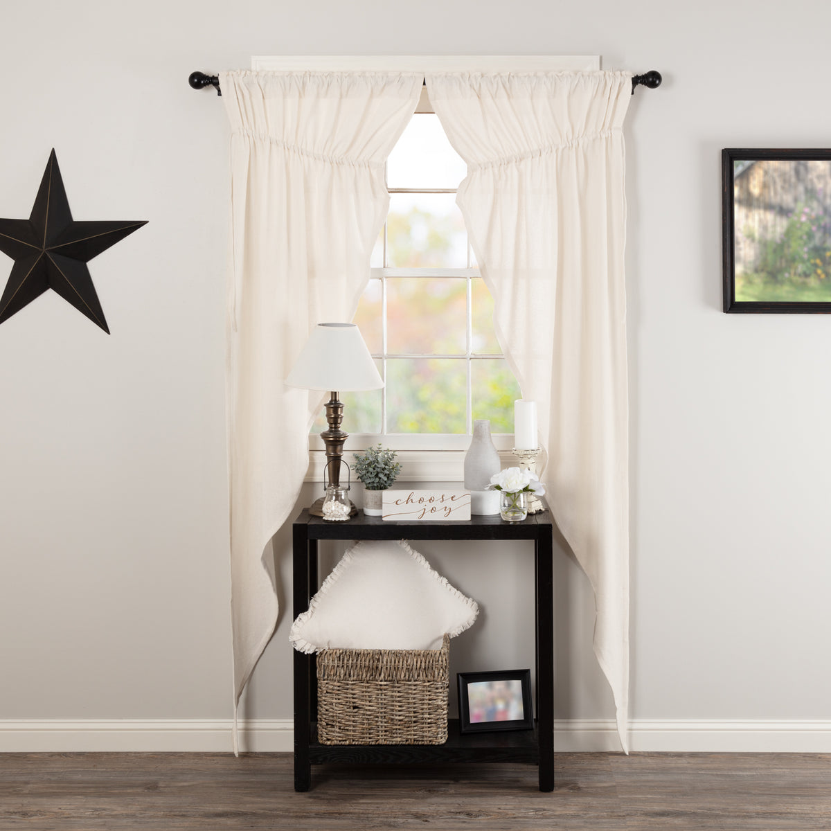 Burlap Antique White Prairie Long Panel Set of 2 84x36x18 – VHC Brands ...