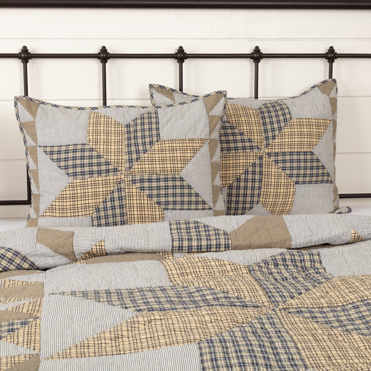 Dakota Star Farmhouse Blue Standard Sham 21x27 – VHC Brands Home Decor