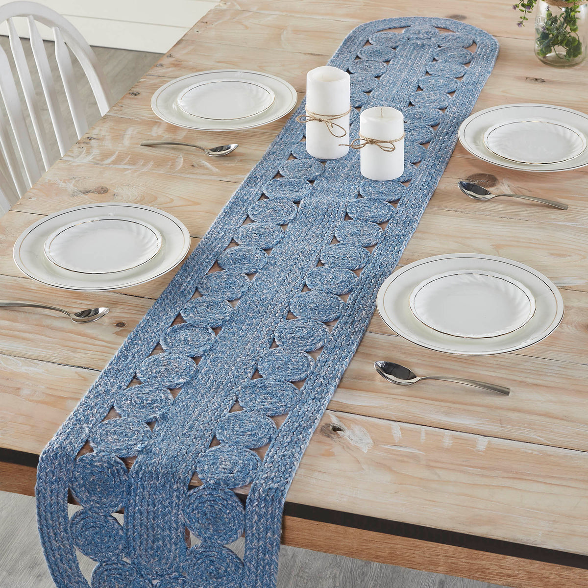 Celeste Blended Blue Indoor/Outdoor Runner Oval 12x72 – VHC Brands Home ...