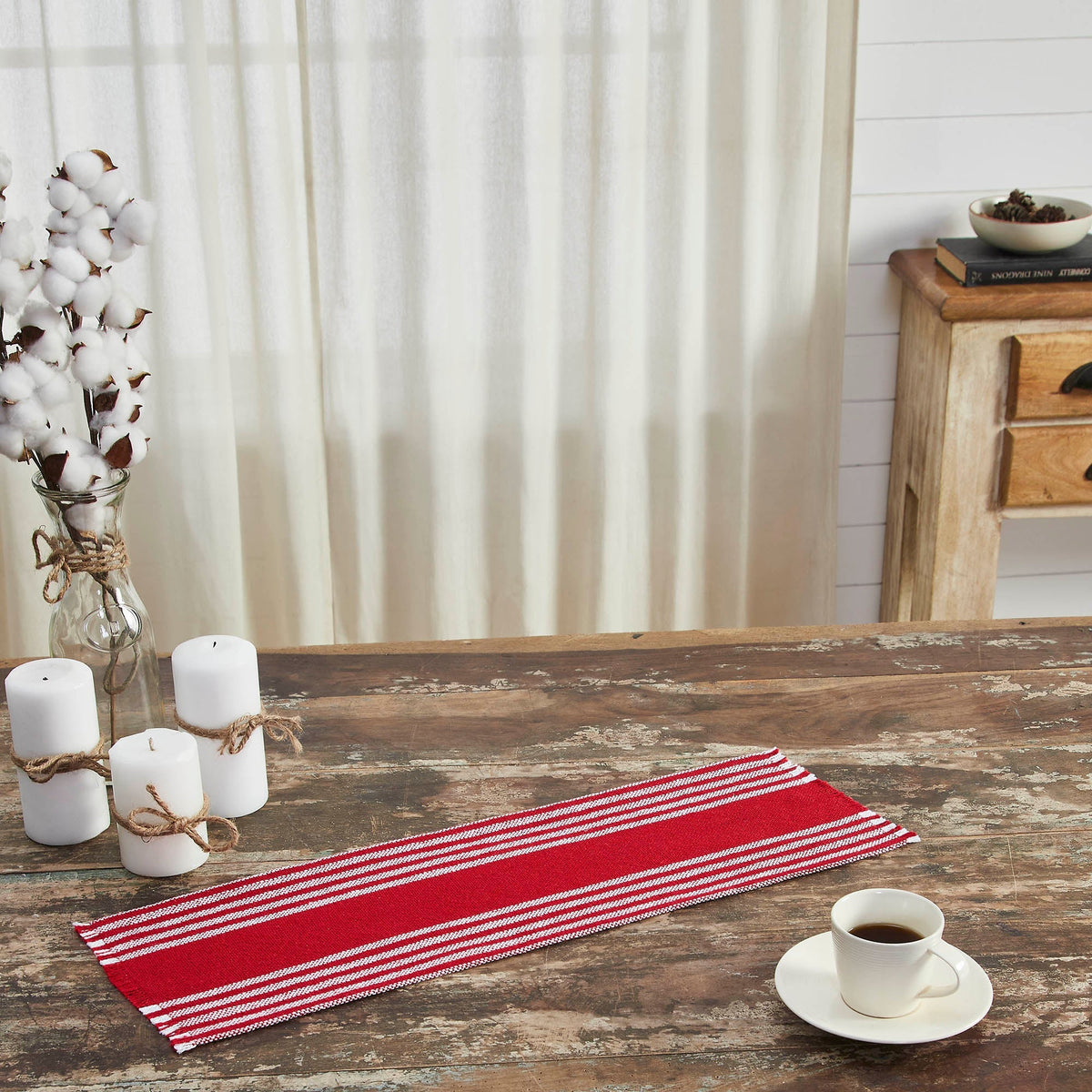 Arendal Red Stripe Runner Fringed – VHC Brands Home Decor