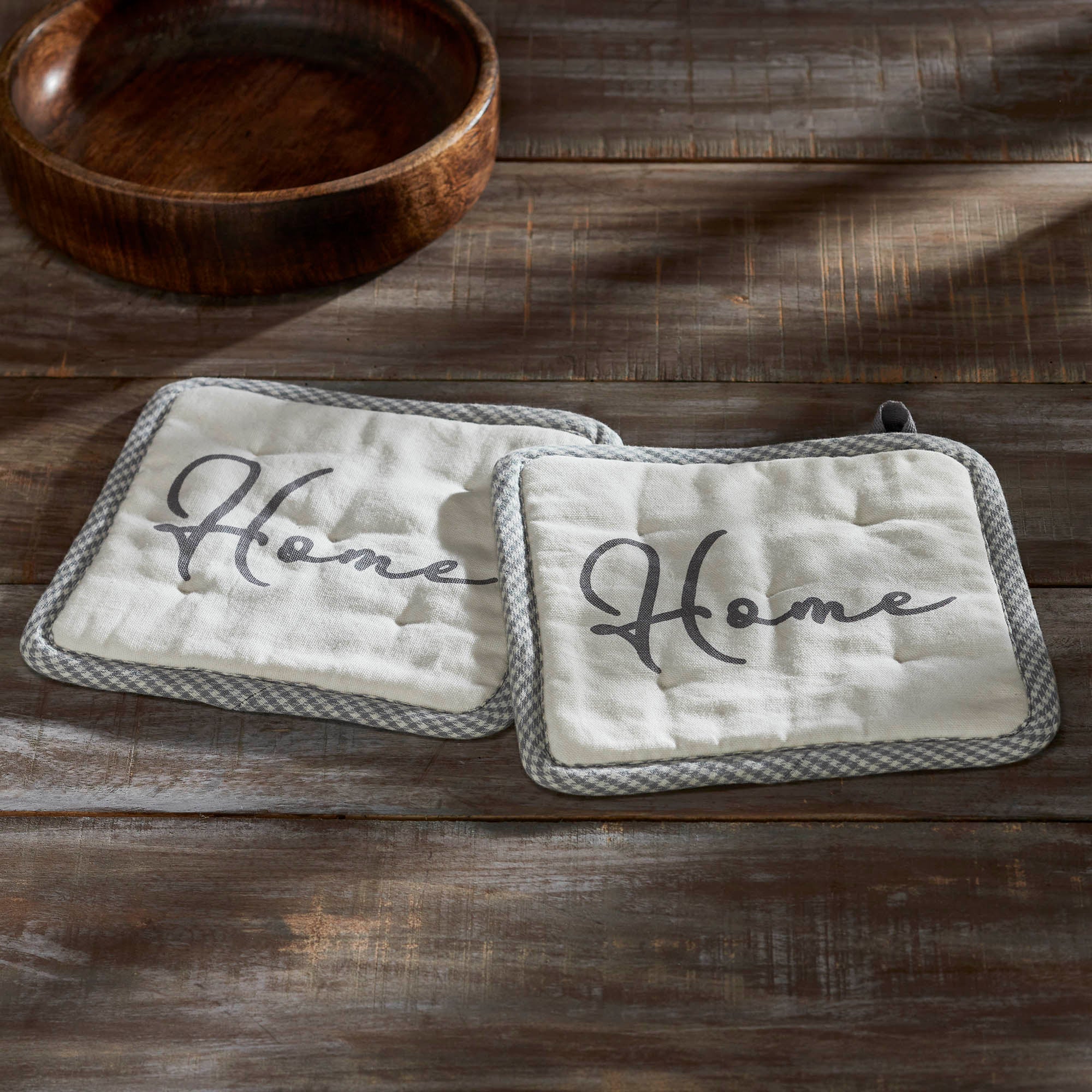 VHC Brands Cotton Pot Holder Set of 2, Heat Resistant, Kitchen Pothold ...