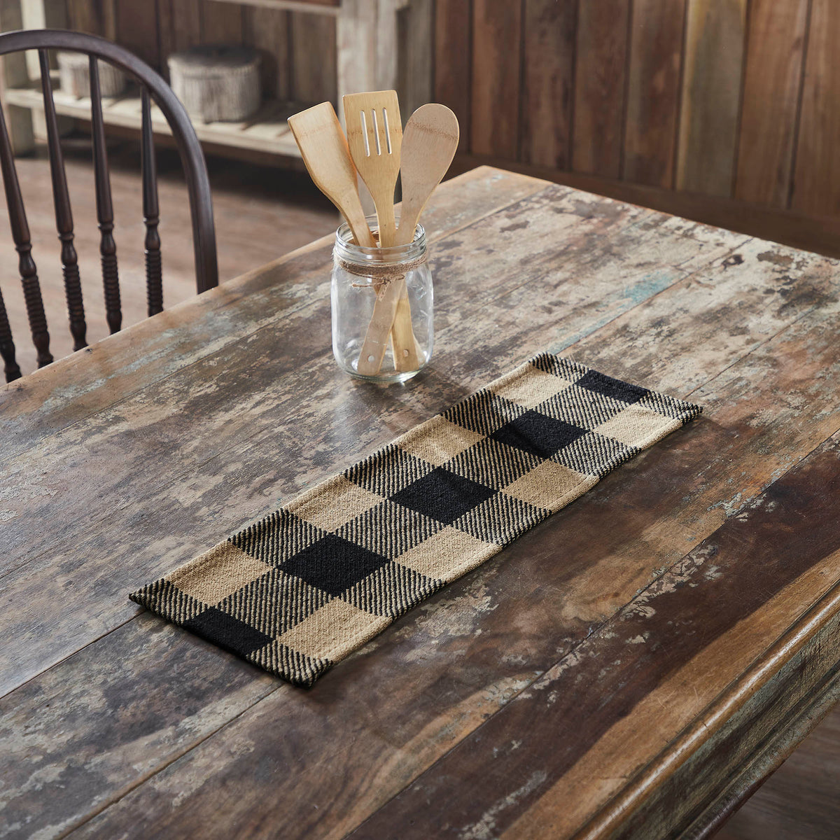 Black Check Runner 8x24 – VHC Brands Home Decor