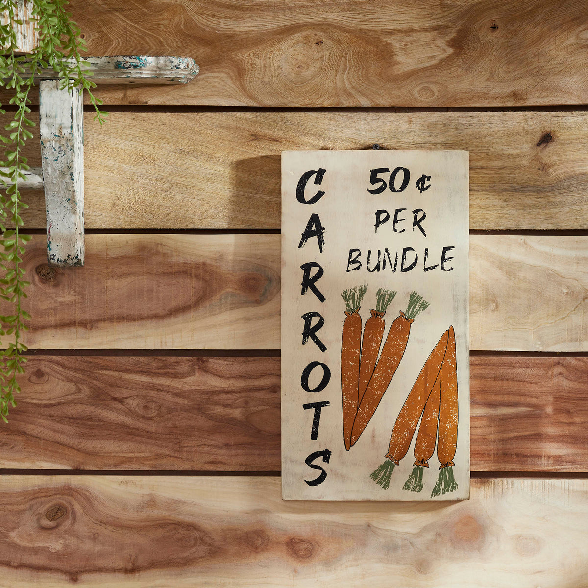 Carrot Wooden Sign 15x8 – VHC Brands Home Decor
