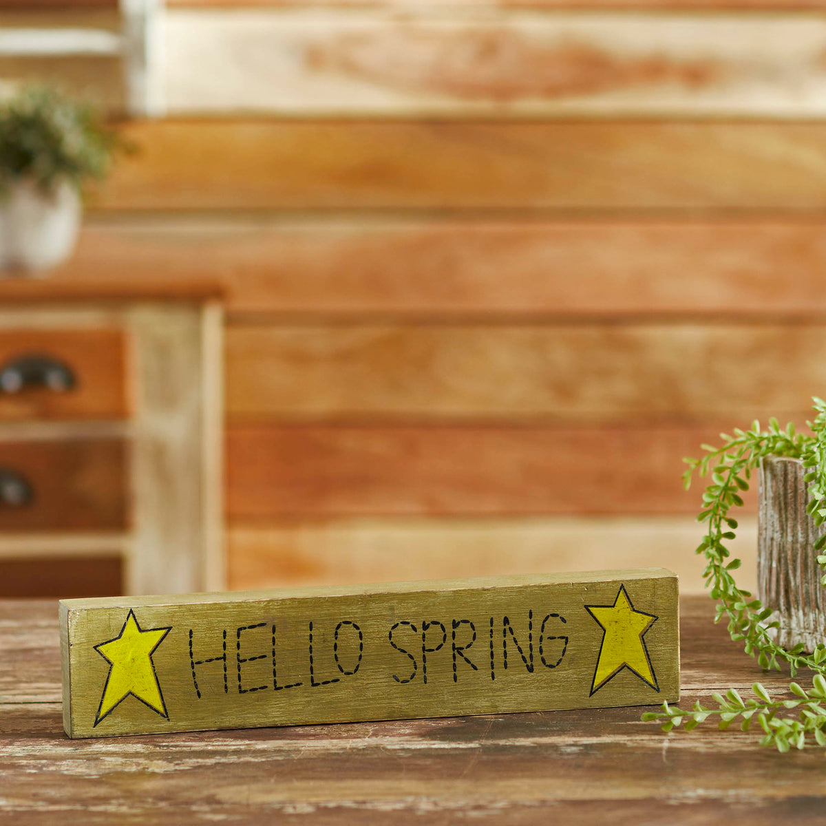 Hello Spring Wooden Sign 3x14 – VHC Brands Home Decor