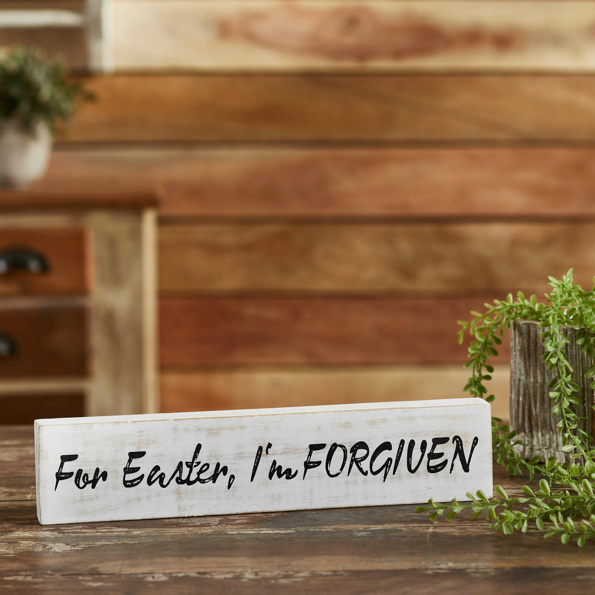 For Easter I'm Forgiven Wooden Sign 3x14 – VHC Brands Home Decor