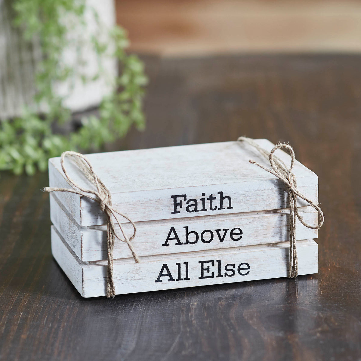 Faith Above All Else Faux Book Stack 2.5x6x4 – VHC Brands Home Decor