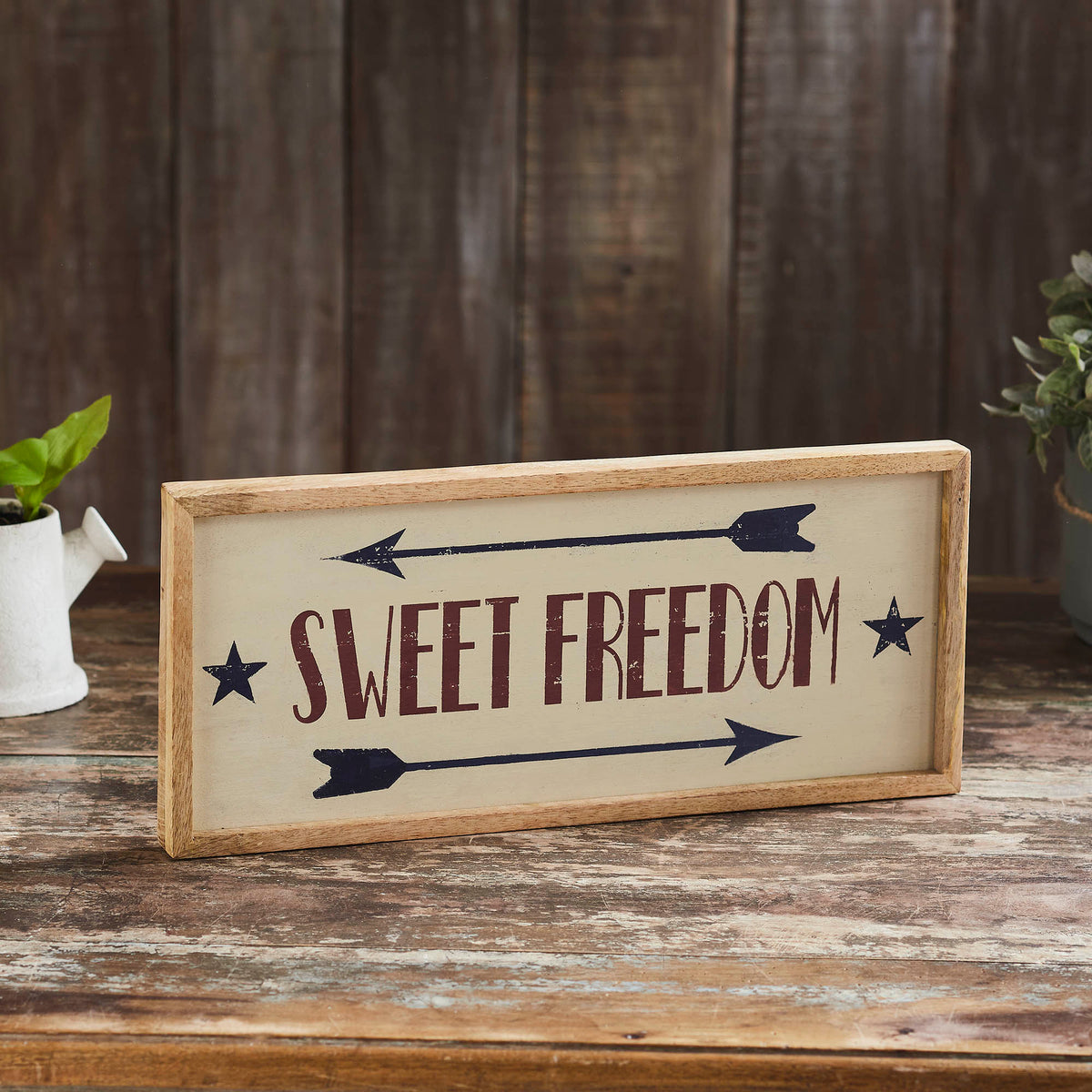 Sweet Freedom Wooden Sign 7x16 – VHC Brands Home Decor
