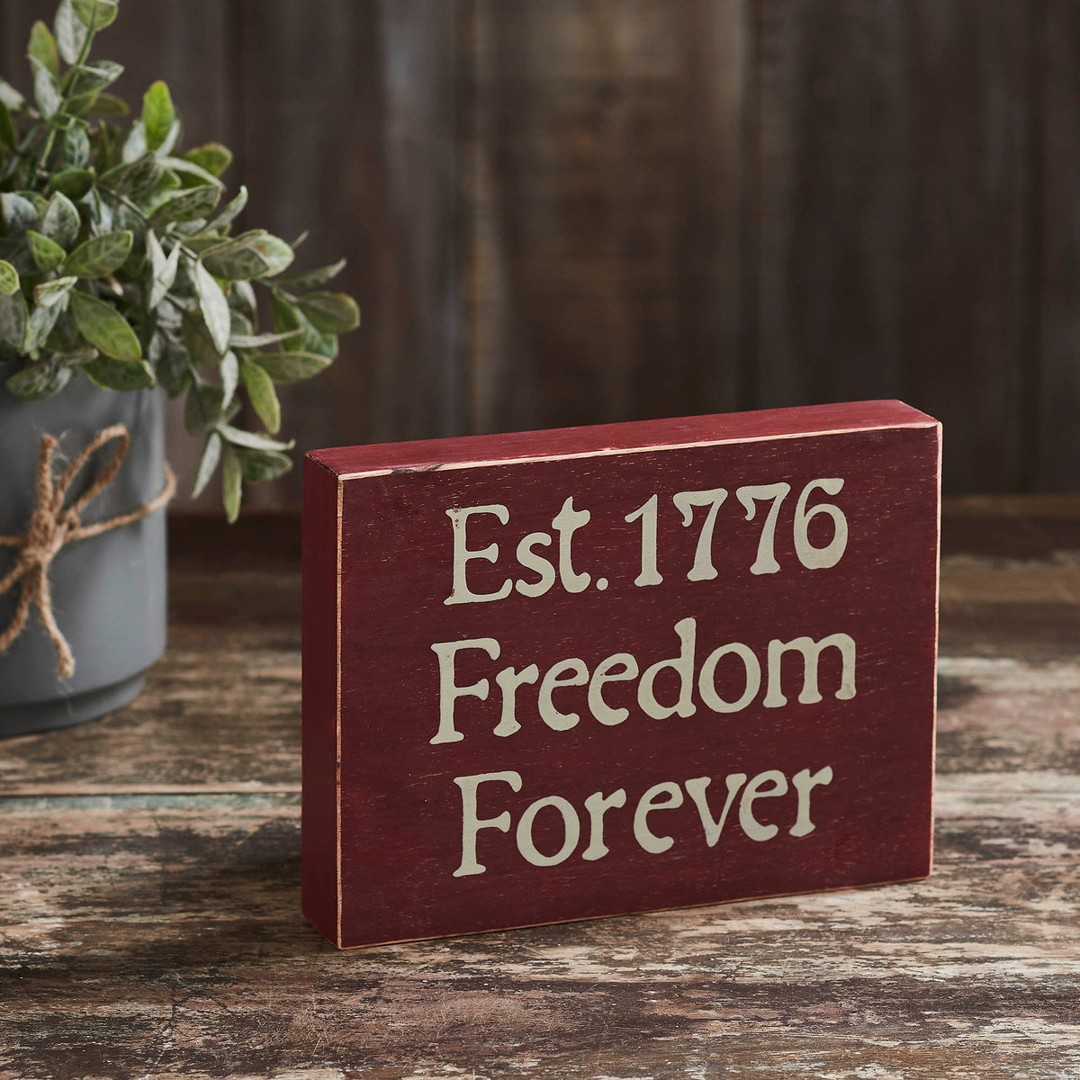 Freedom Forever Wooden Sign 6x8x1.5 – VHC Brands Home Decor
