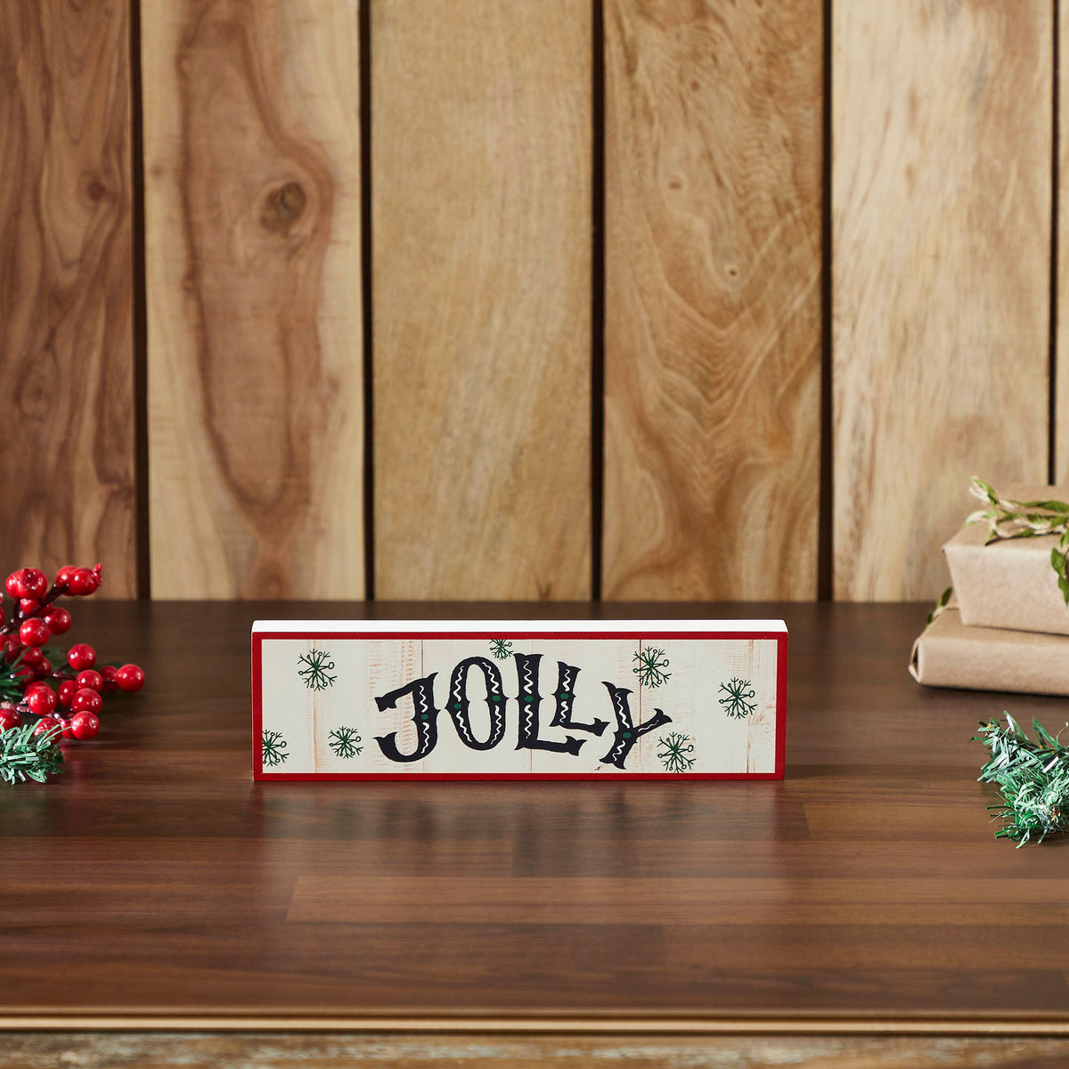 Jolly Snowflake Block Sign 3x10 – VHC Brands Home Decor