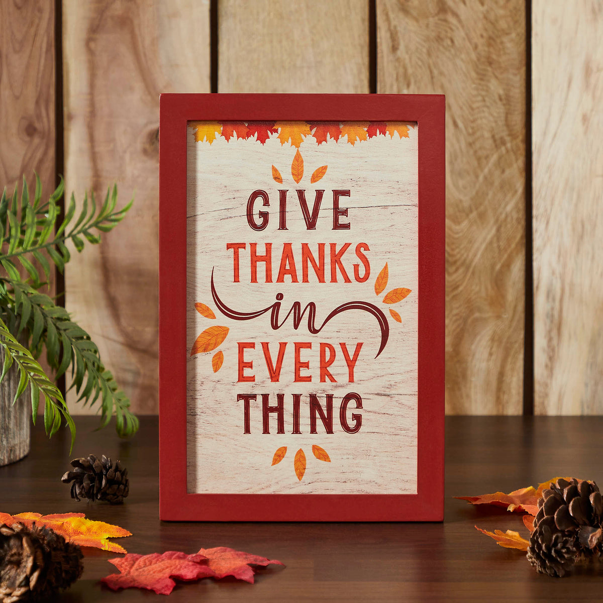 Give Thanks In Everything Fall Leaves Wall Sign 12x8 – VHC Brands Home ...