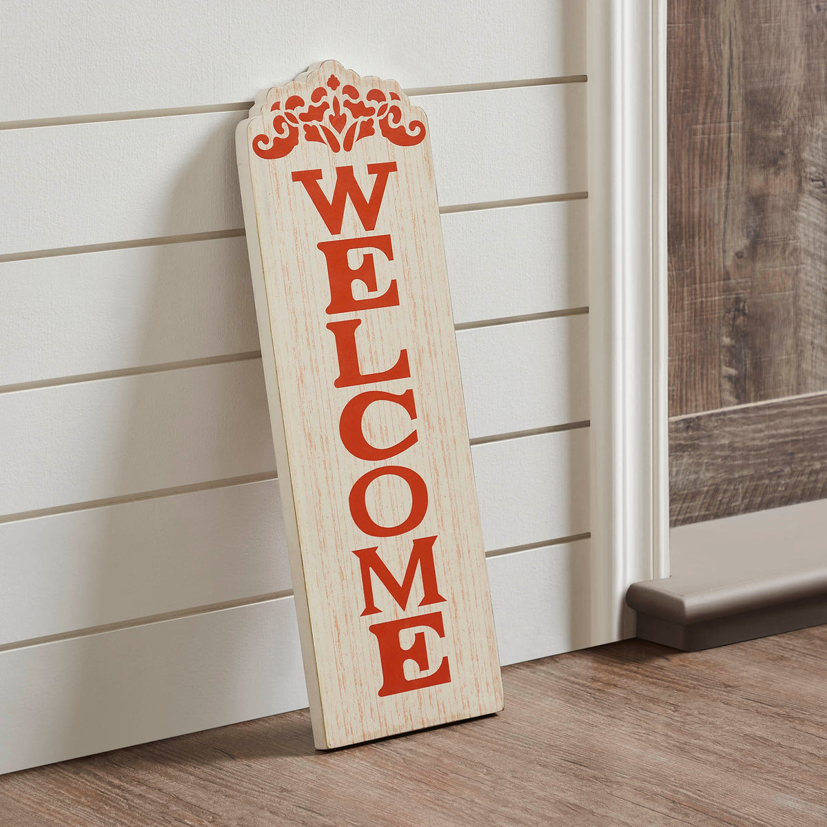 Welcome MDF Wall Sign Harvest Color 18x6 – VHC Brands Home Decor