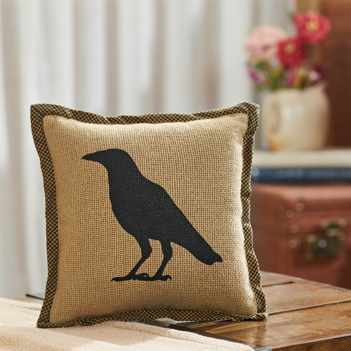 Raven Harvest Raven Pillow 9x9 – VHC Brands Home Decor