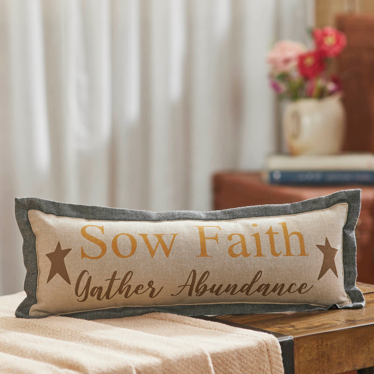 Harvest Blessings Sow Faith Gather Abundance Pillow 5x15 – VHC Brands ...