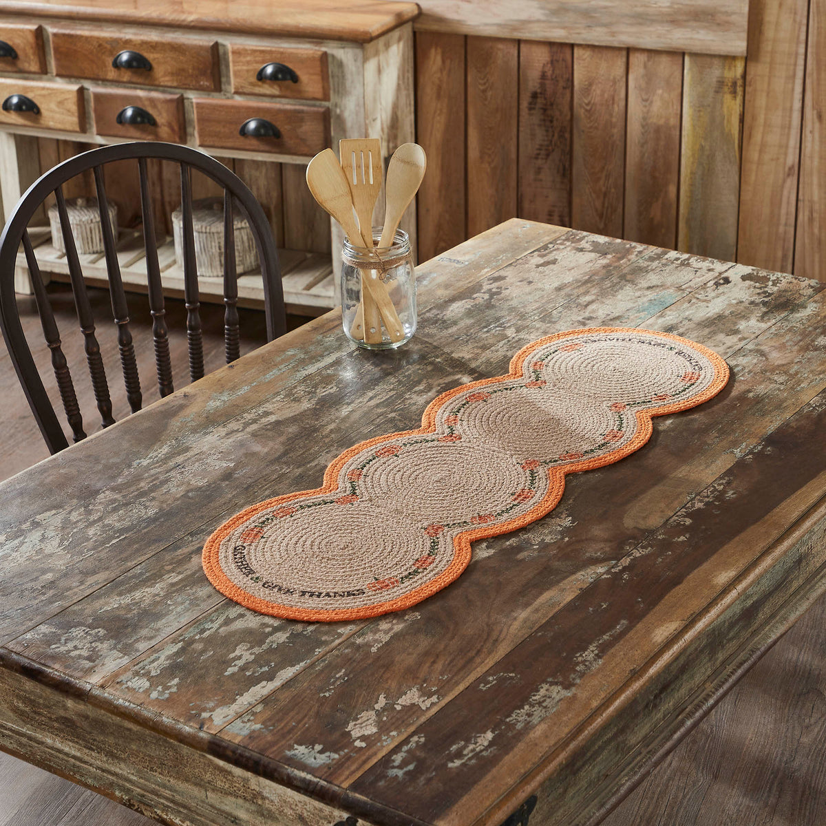 Harvest Blessings Natural Stencil Pumpkin Runner – VHC Brands Home Decor