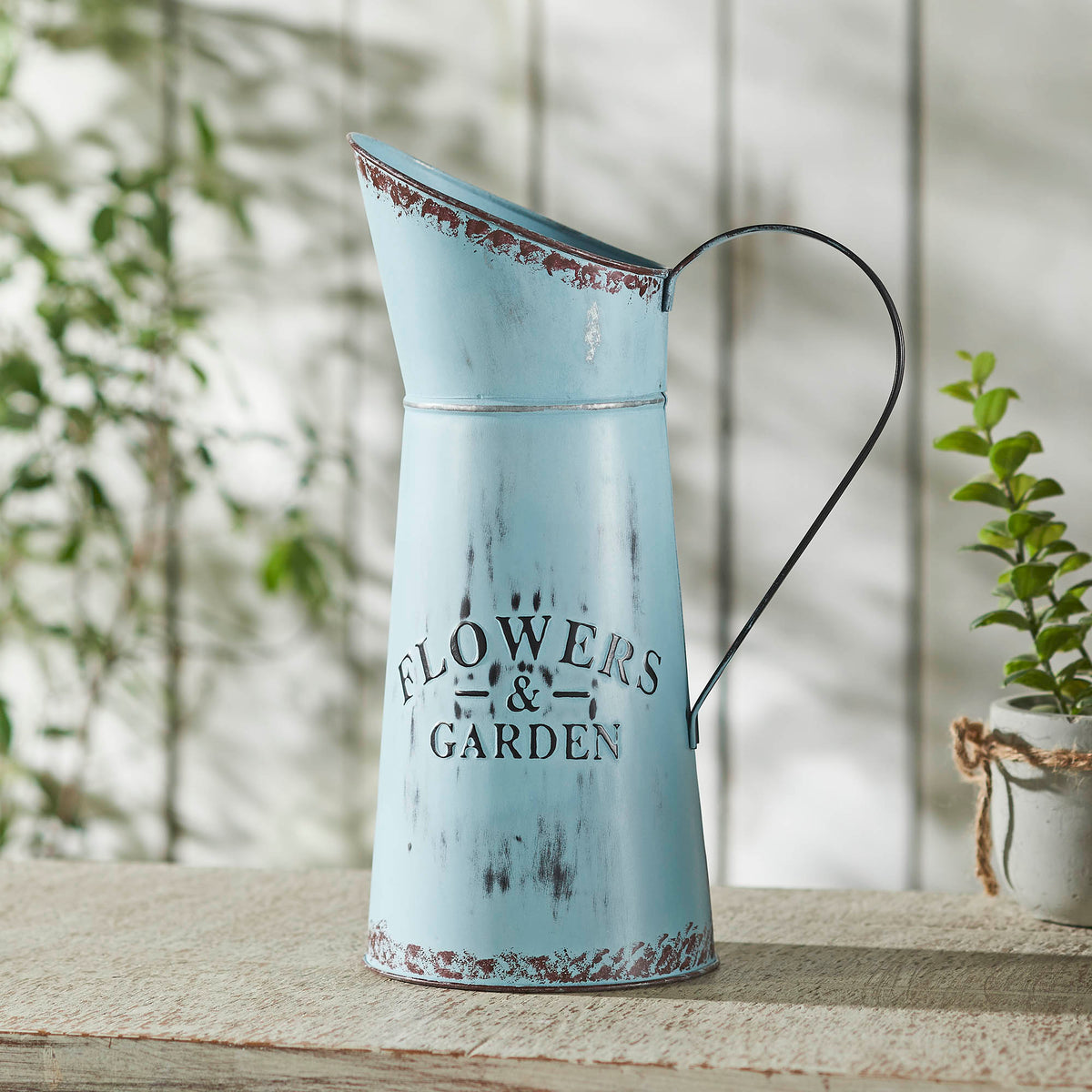 Spring In Bloom Galvanized Metal Flowers & Garden Decorative Pitcher 1 ...