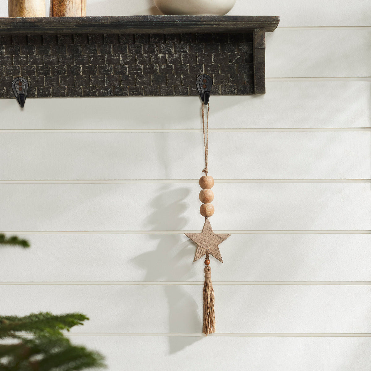 Natural Beads Star & Tassel Ornament 10x3 – VHC Brands Home Decor
