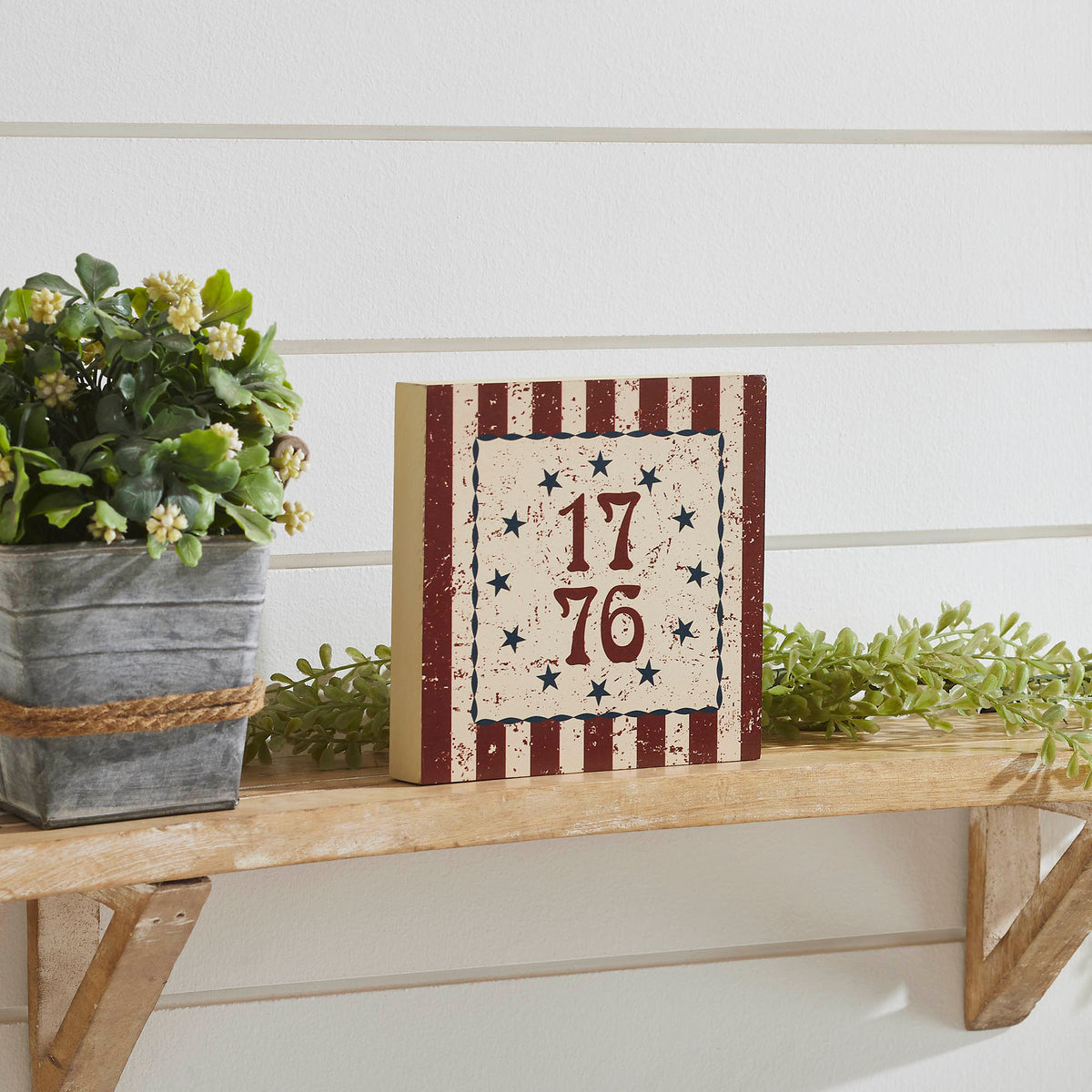 My Country 1776 w/ Blue Stars & Stripes MDF Block Sign 6x6x1 – VHC ...
