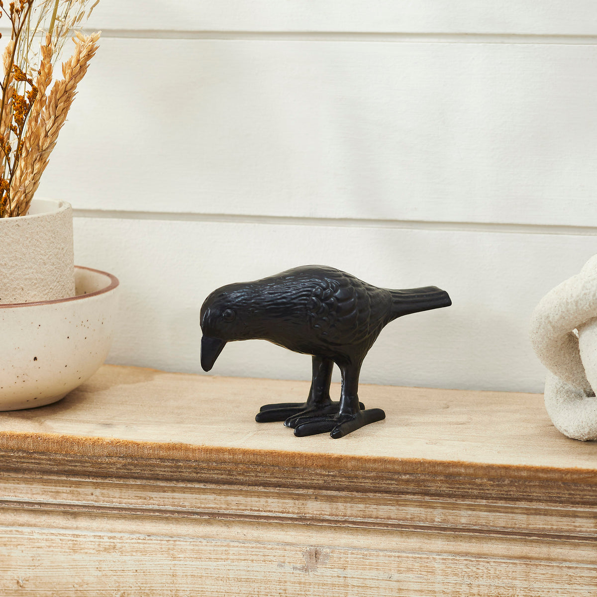 Black Metal Crow 3.5x6.25x3 – VHC Brands Home Decor