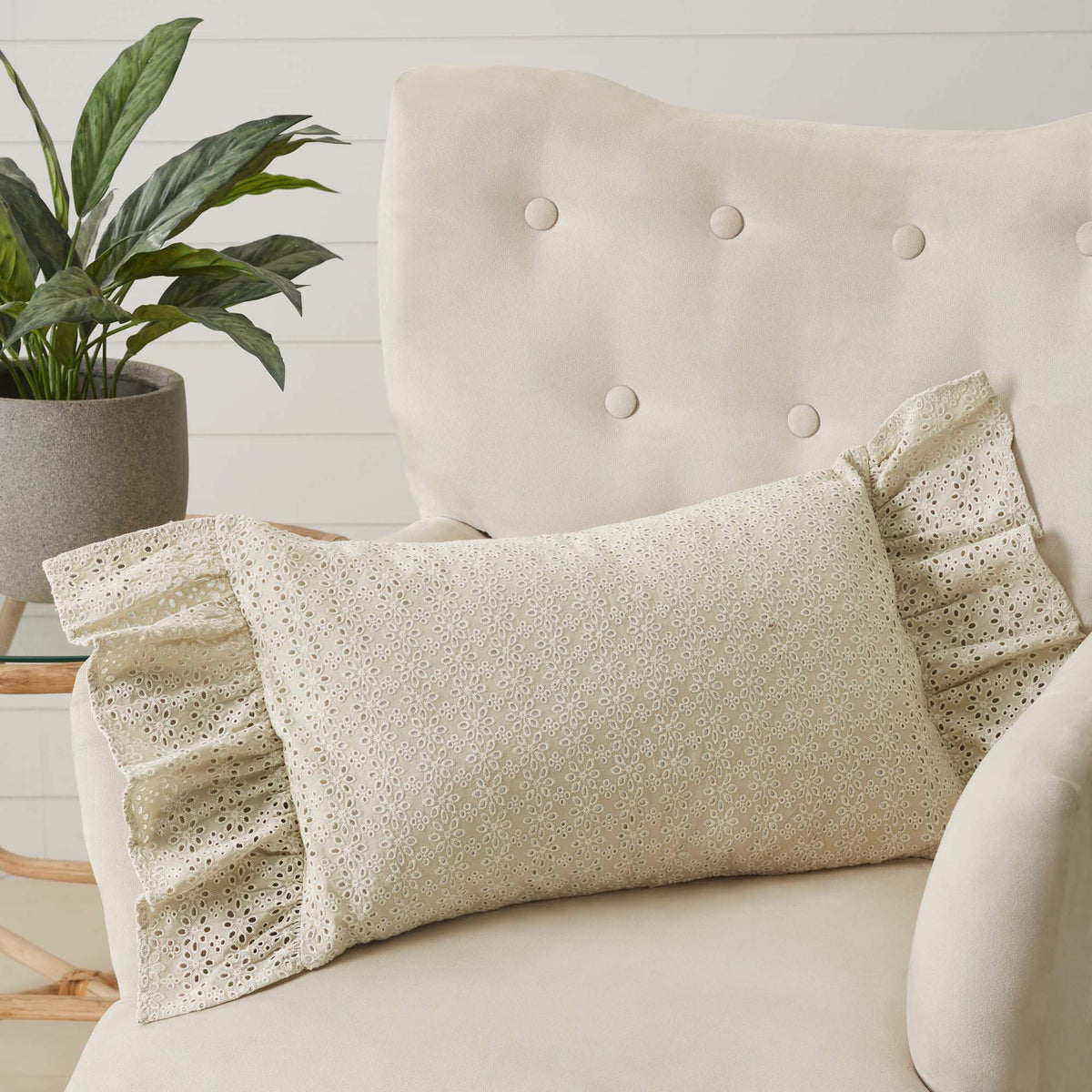 Camilia Eyelet Pillow 14x22 – VHC Brands Home Decor