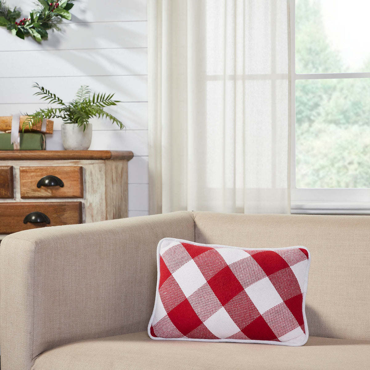 Annie Red Check Pillow 9.5x14 – VHC Brands Home Decor