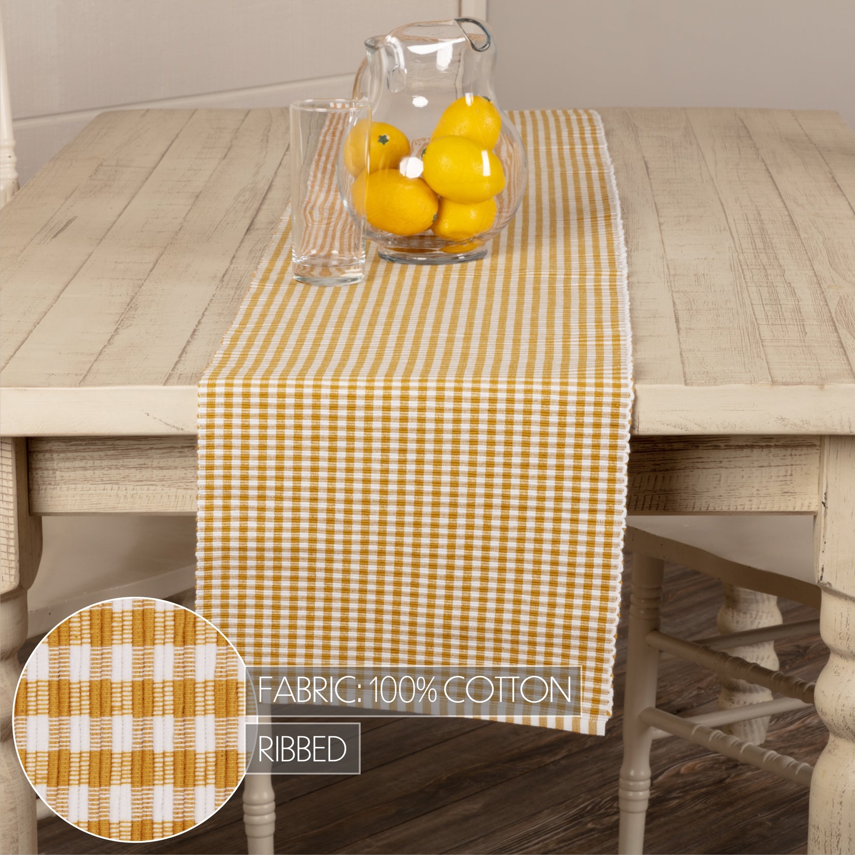 Farmhouse Table Runner Tara Ribbed Cotton Dining Decor VHC Brands – VHC ...