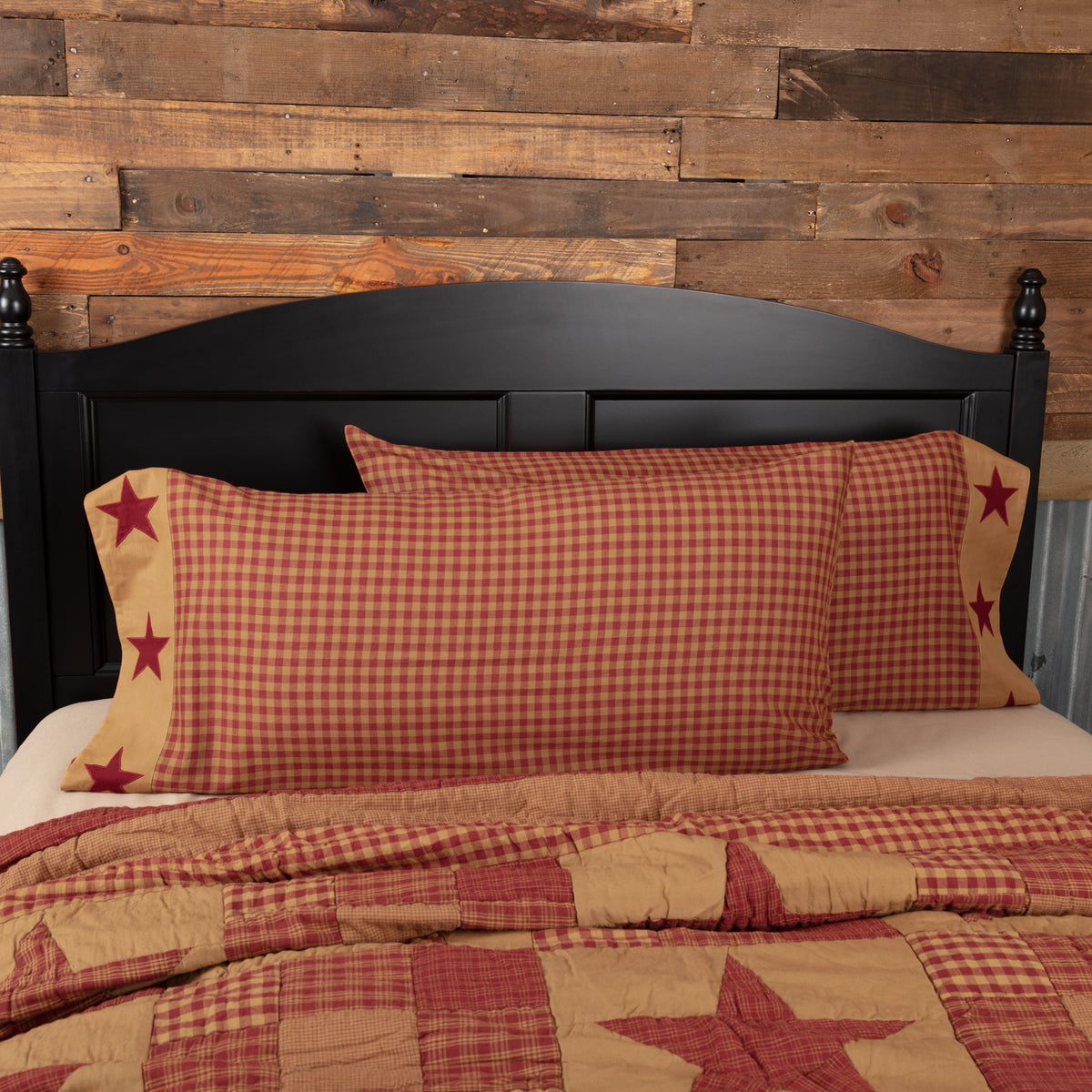 Ninepatch Star Pillow Case w/Applique Border Set of 2 – VHC Brands Home ...