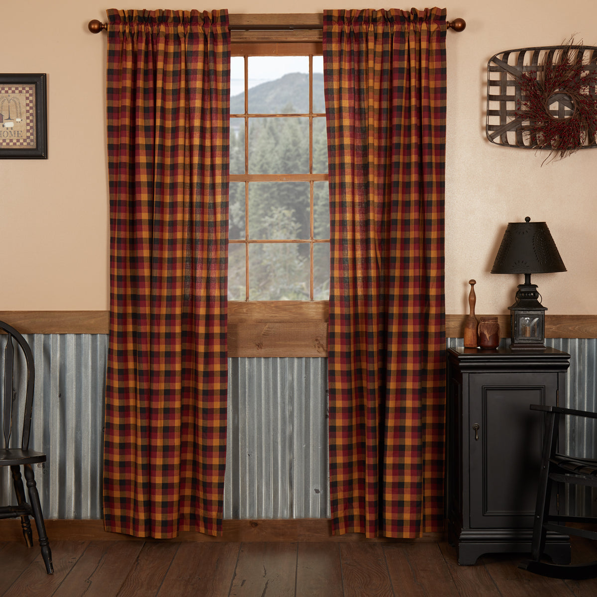 Heritage Farms Primitive Check Panel Set of 2 – VHC Brands Home Decor