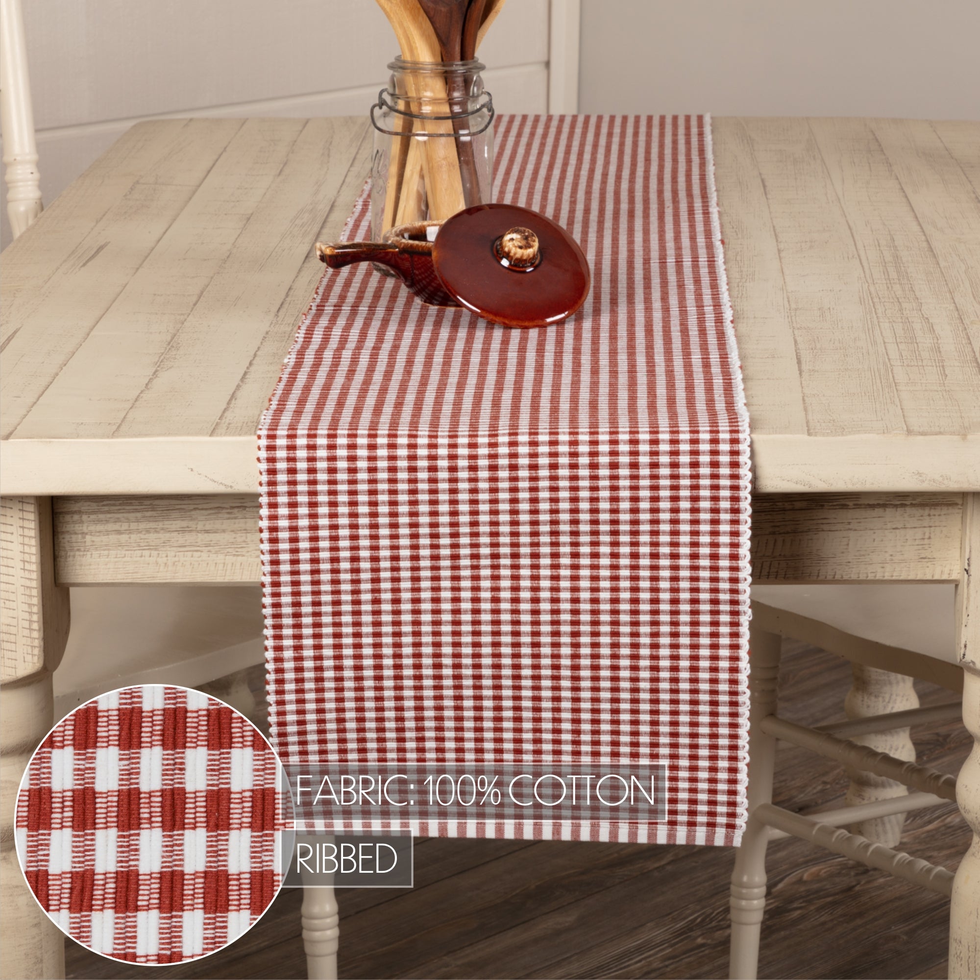 Farmhouse Table Runner Tara Ribbed Cotton Dining Decor VHC Brands – VHC ...