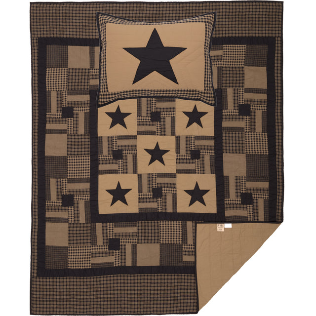 Black Check Star Quilt Set, Quilt w/ Sham – VHC Brands Home Decor